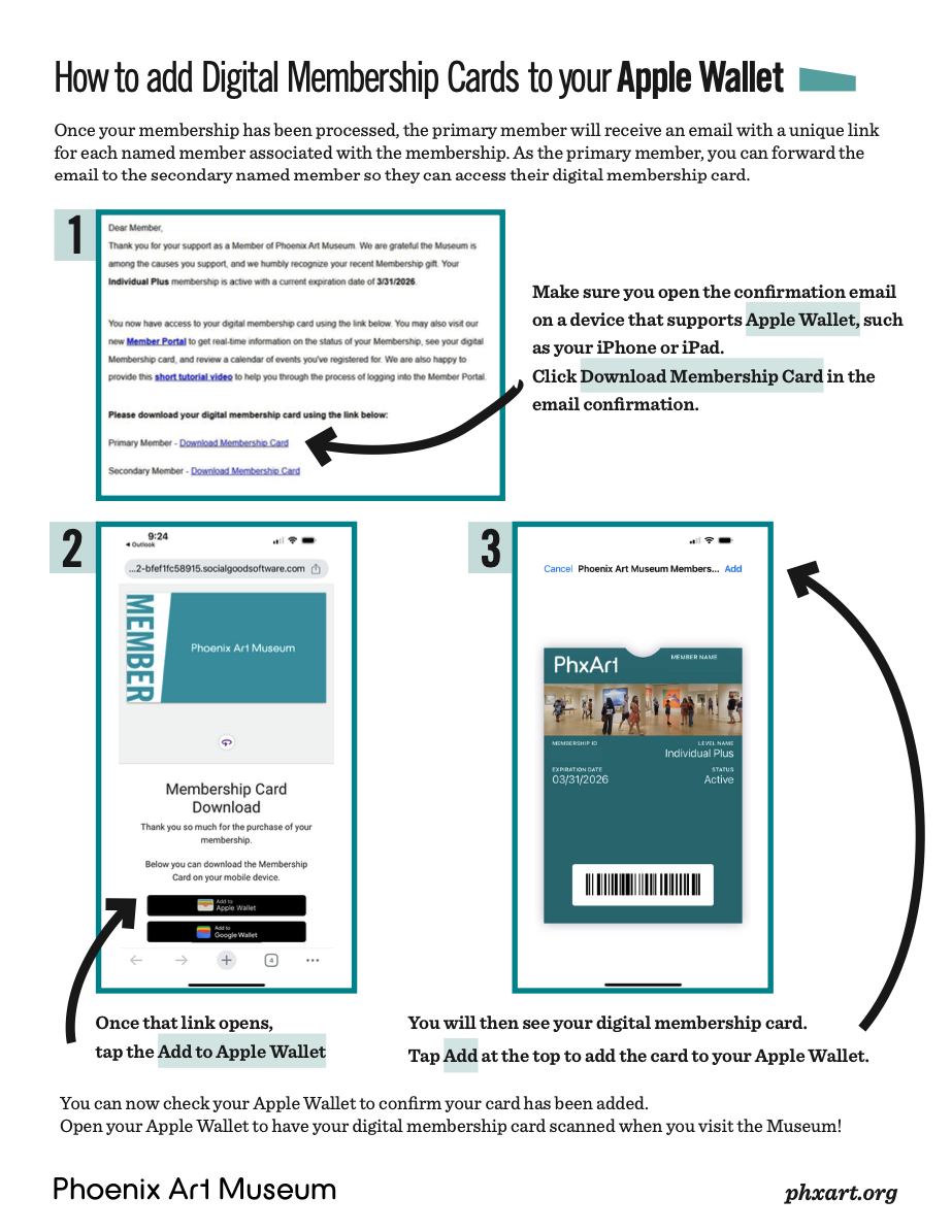Digital Membership Cards FAQ - Phoenix Art Museum